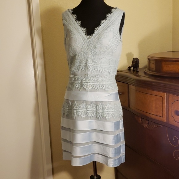 JS Collections | Dresses | Js Collections Baby Blue Lace Dress | Poshmark